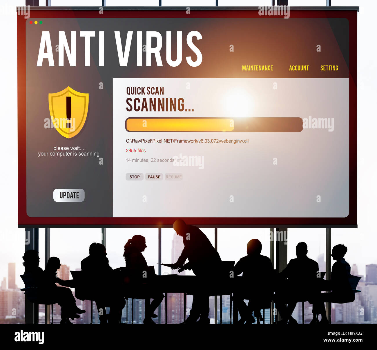 Antivirus Alert Firewall Hacker Protection Safety Concept Stock Photo ...