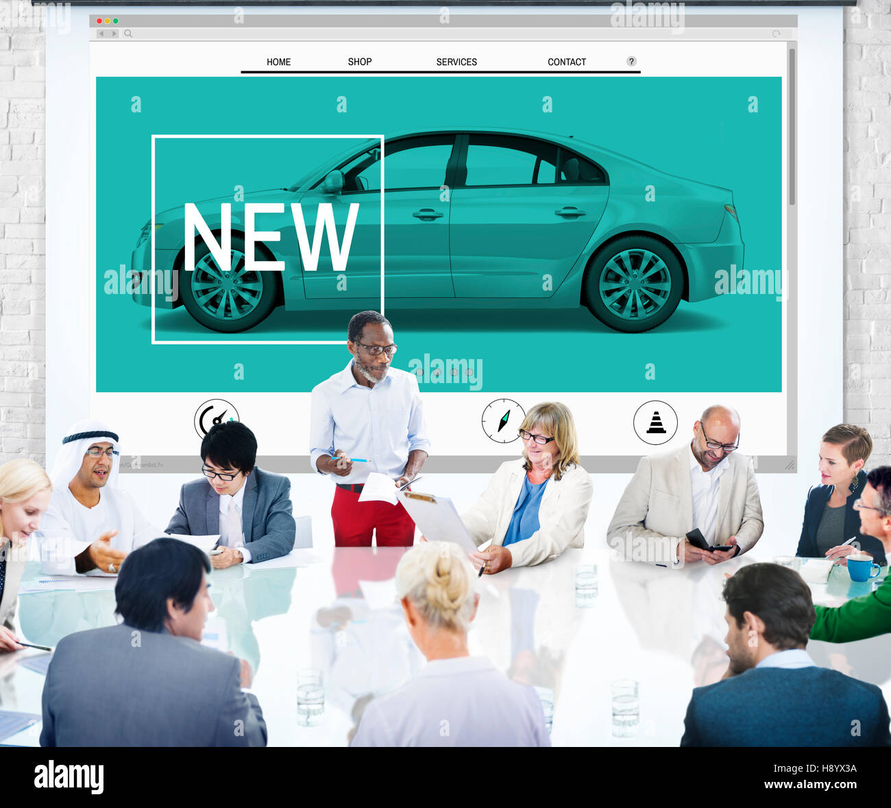 New Innovation Technology Car Homepage Concept Stock Photo - Alamy