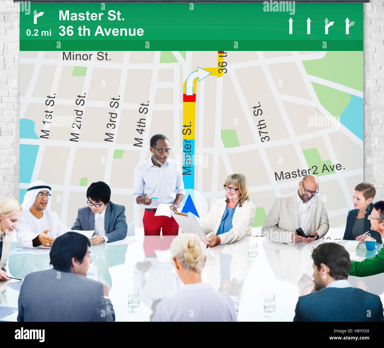 GPS Navigation Directions Location Map Concept Stock Photo - Alamy