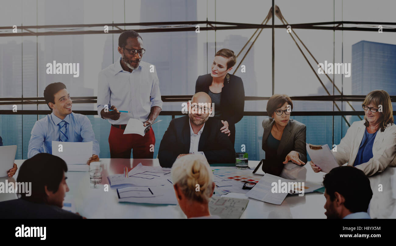 Business People Corporate Meeting Presentation Communication Concept ...