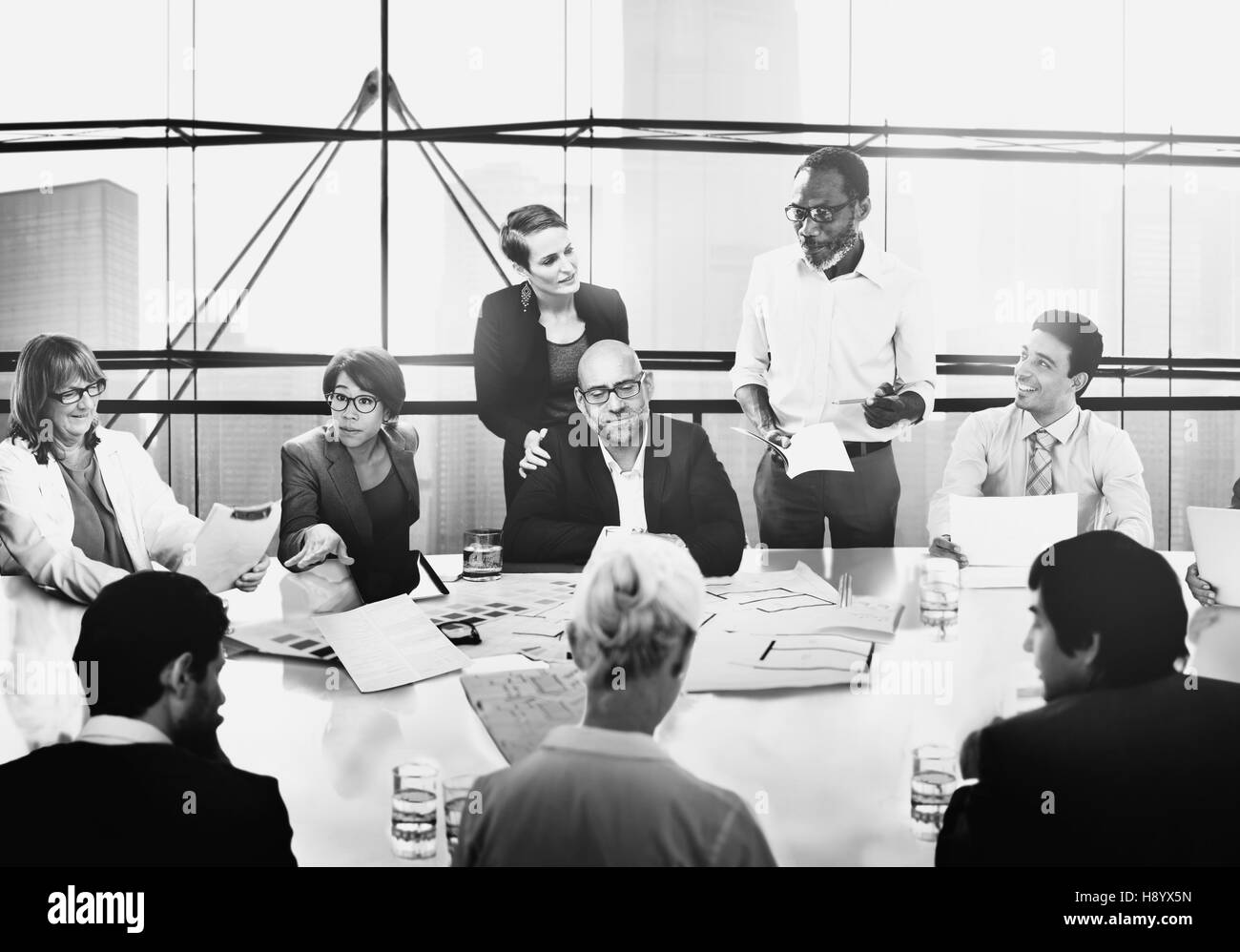 Business People Corporate Meeting Presentation Communication Concept ...