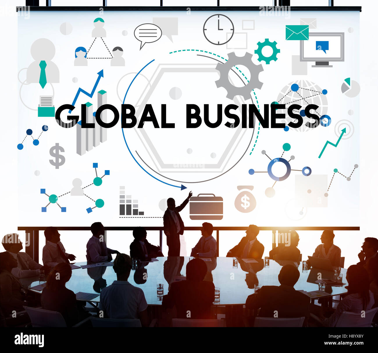 Global Business Corporate International Network Concept Stock Photo - Alamy