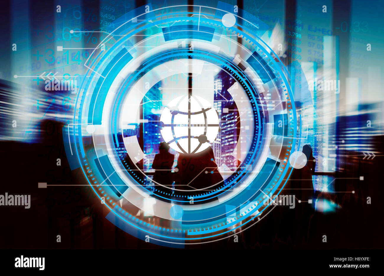 Digital Blue Hud Interface Global Concept Stock Photo - Alamy