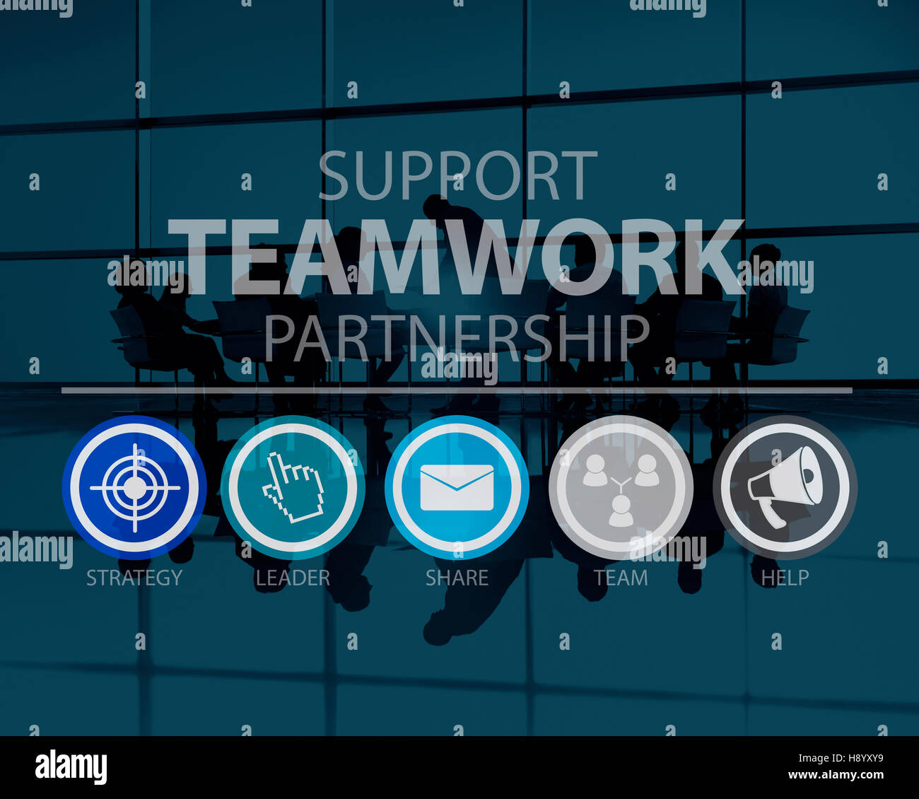 Teamwork Support Partnership Collaboration Unity Concept Stock Photo ...