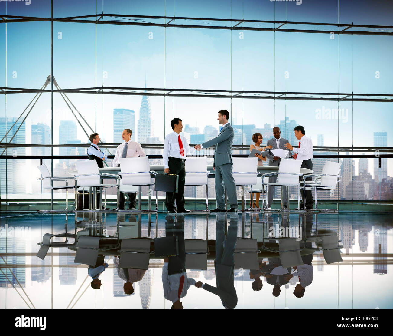 Business People Meeting Discussion Handshake Greeting Concept Stock ...