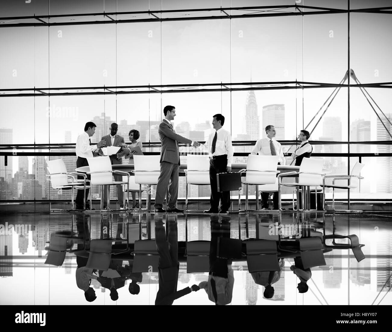 Business People Meeting Discussion Handshake Greeting Concept Stock ...
