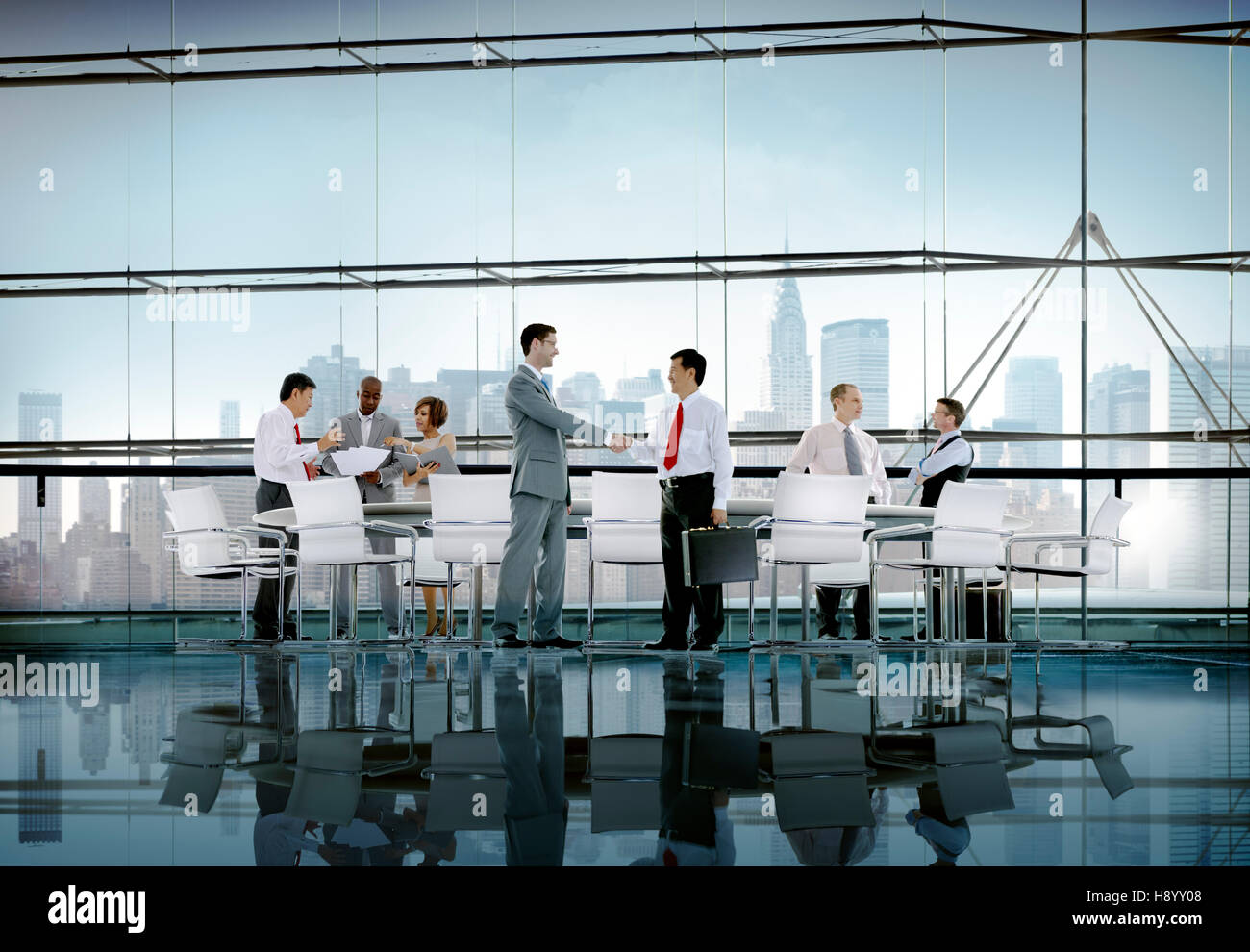 Business People Meeting Discussion Handshake Greeting Concept Stock ...