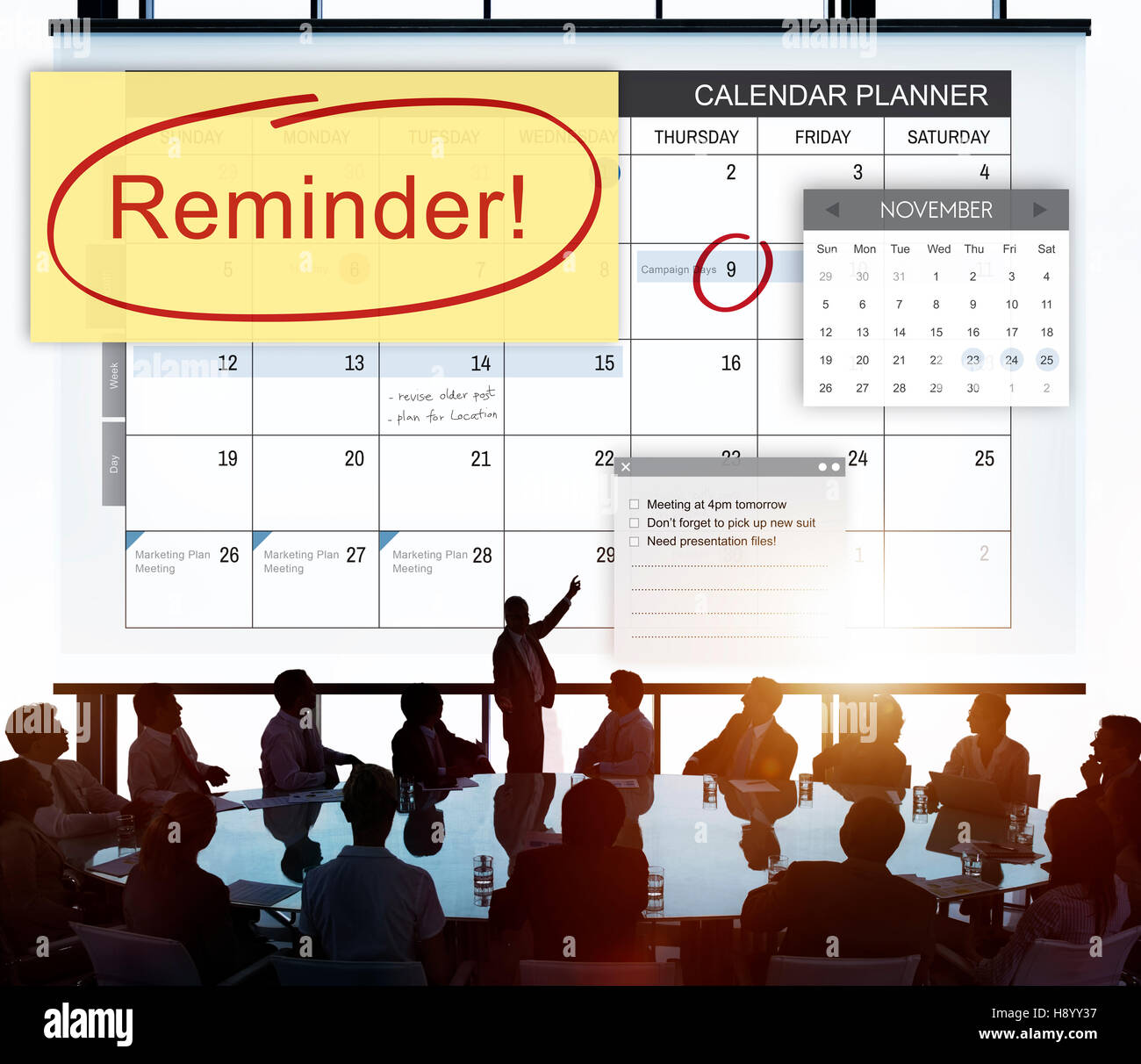 Reminder Important Memo Memory Notice Text Concept Stock Photo - Alamy