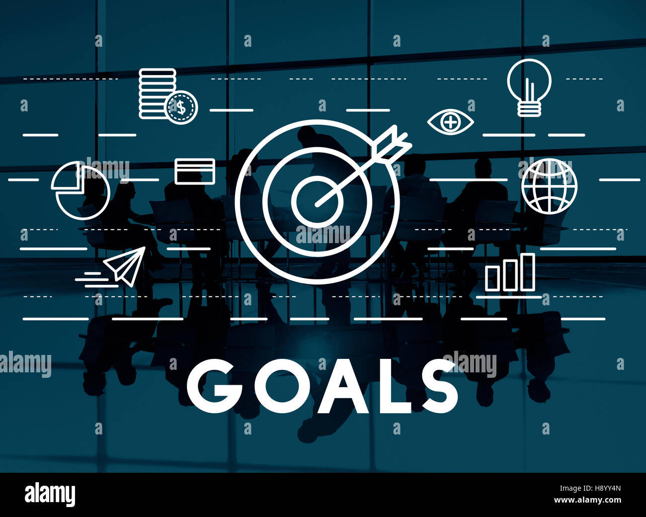 Bull's Eye Goal Mission Icon Graphics Concept Stock Photo - Alamy