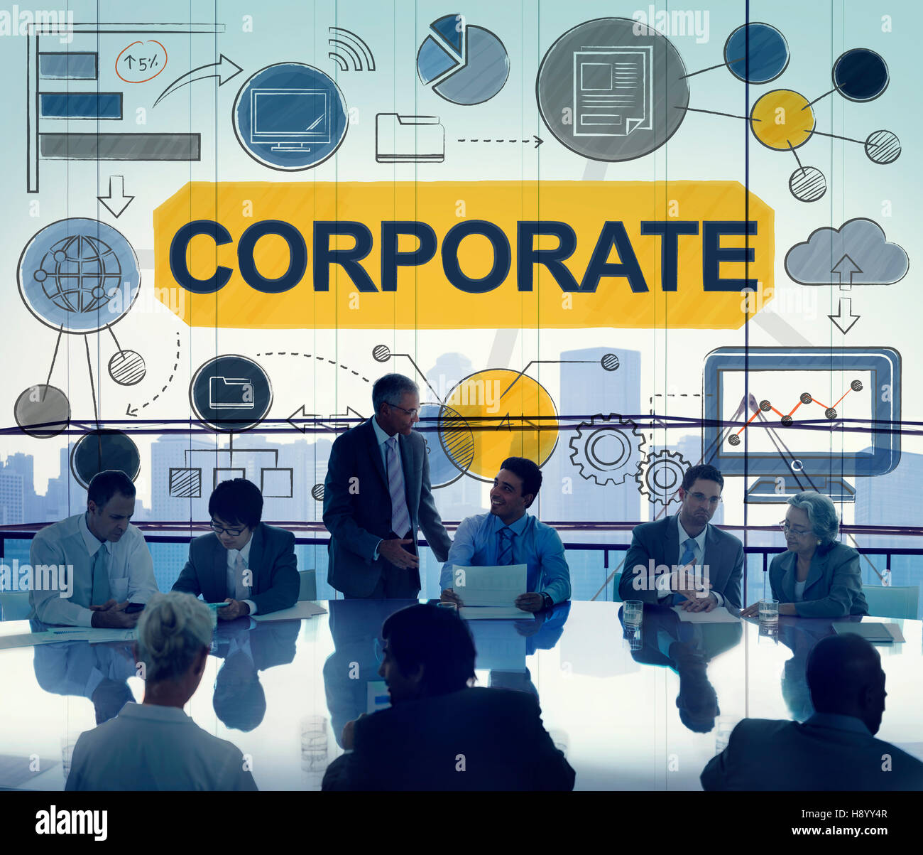 Corporate Connection Collaboration Teamwork Concept Stock Photo - Alamy