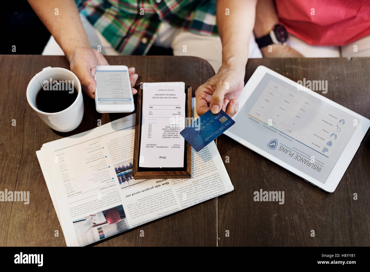 Insurance Plan Payment Bill Credit Card Concept Stock Photo - Alamy