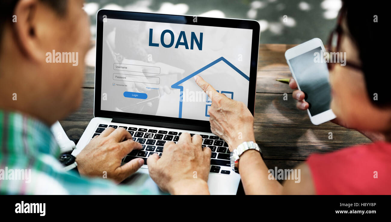 Mortgage House Loan Website Login Graphic Concept Stock Photo - Alamy