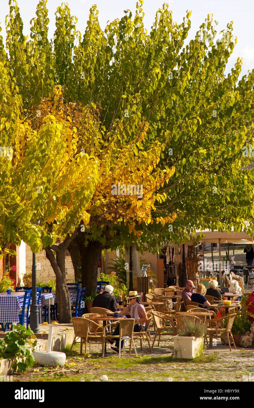 Cafe, Omodos, Troodos Mountains, Cyprus, Eastern Mediterranean Sea ...