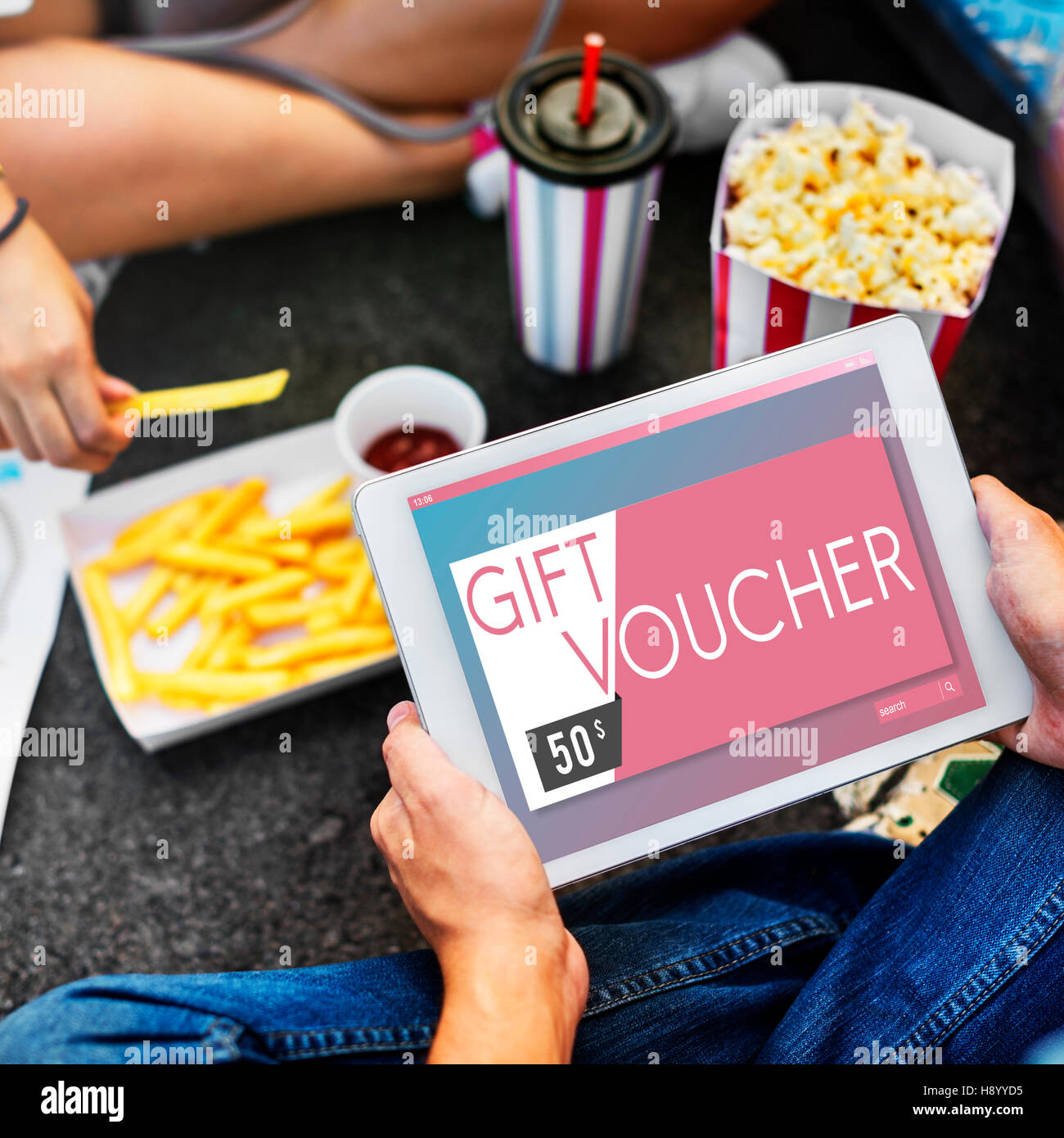 Gift Voucher Offer Coupon Concept Stock Photo - Alamy