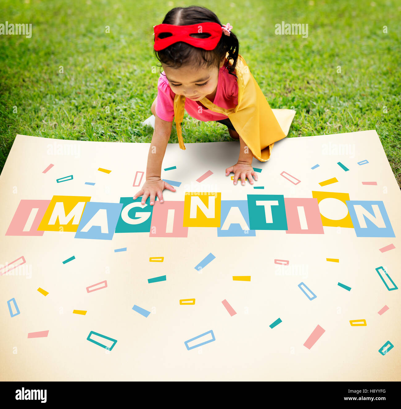 Enjoy Happy Imagination Kids Concept Stock Photo - Alamy