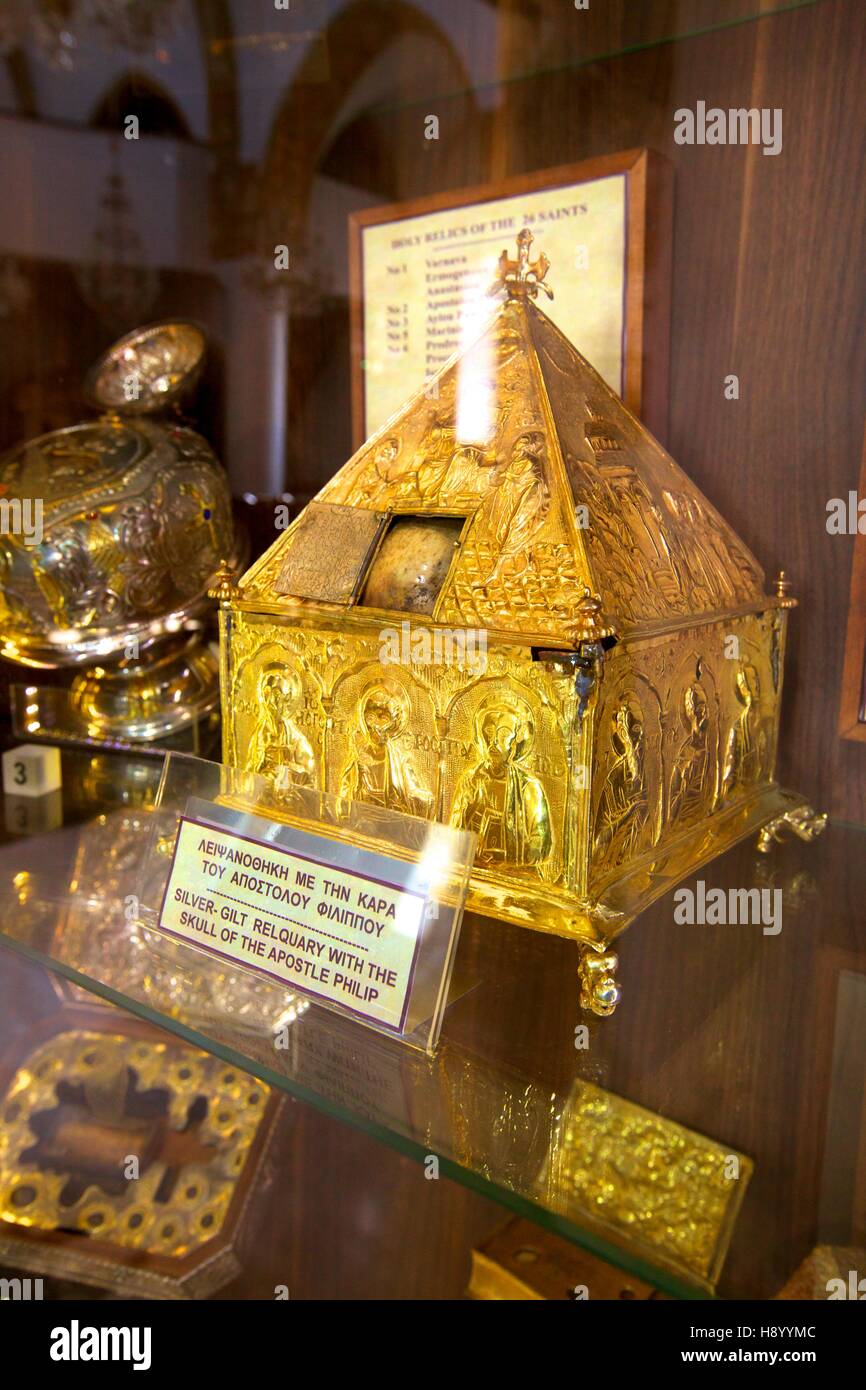 Skull of Apostle Philip, Timiou Stavrou Monastery, Omodos, Troodos ...