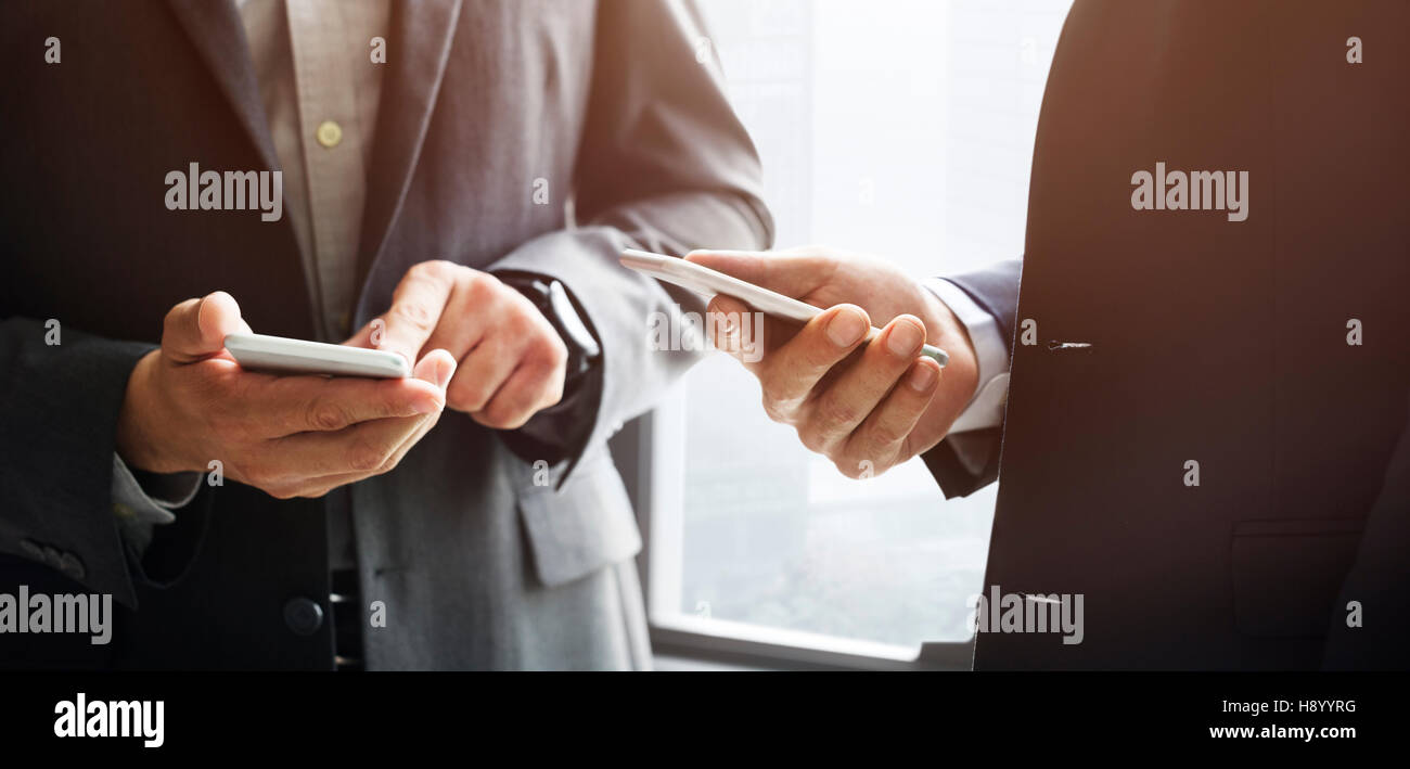Businessman Discussion Meeting Working Asking Concept Stock Photo - Alamy