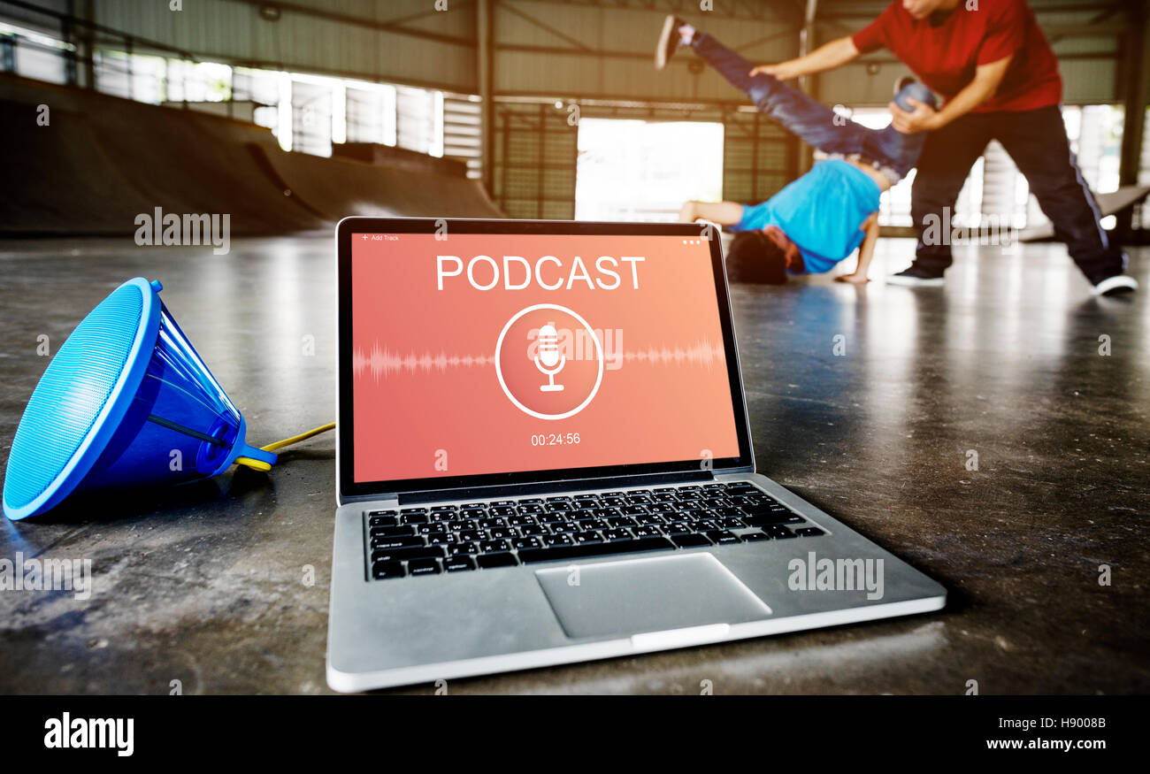 Microphone Audio Podcast Broadcast Media Graphic Concept Stock Photo ...