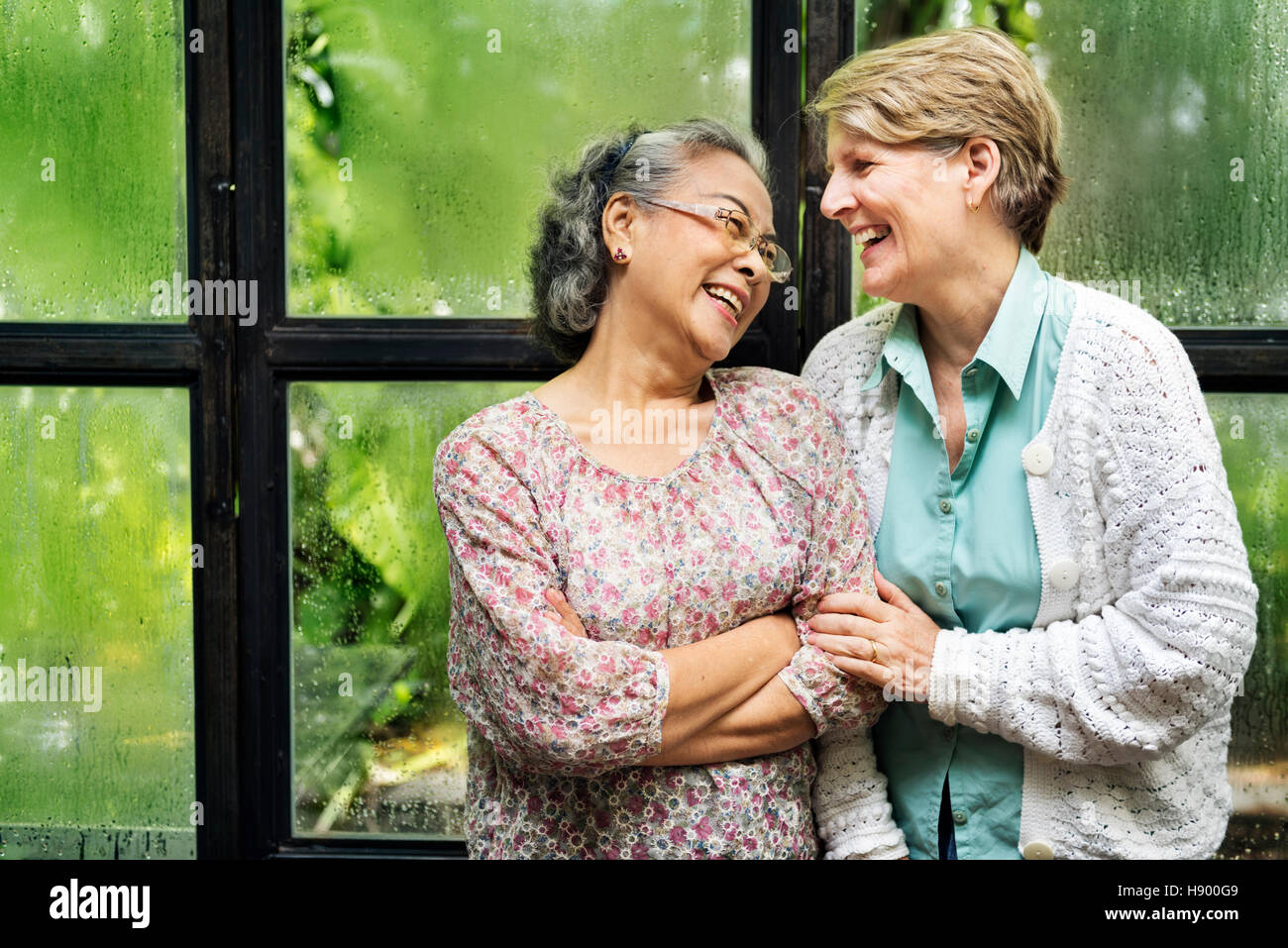 Female Bright Smiling Laughing Ladies Happiness Concept Stock Photo - Alamy