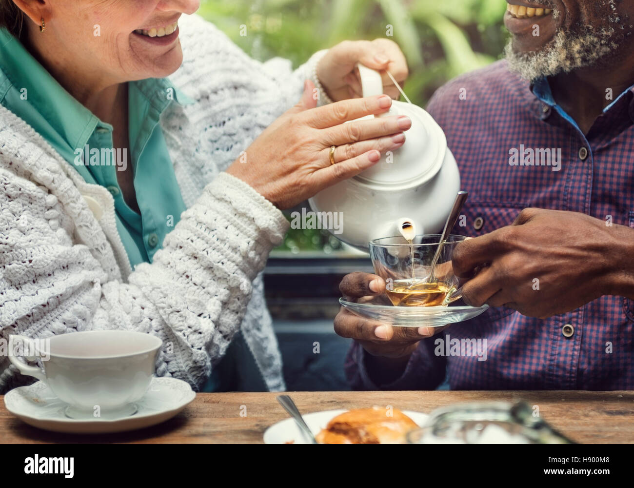 Afternoon Tea Leisure Casual Elderly Older Concept Stock Photo - Alamy