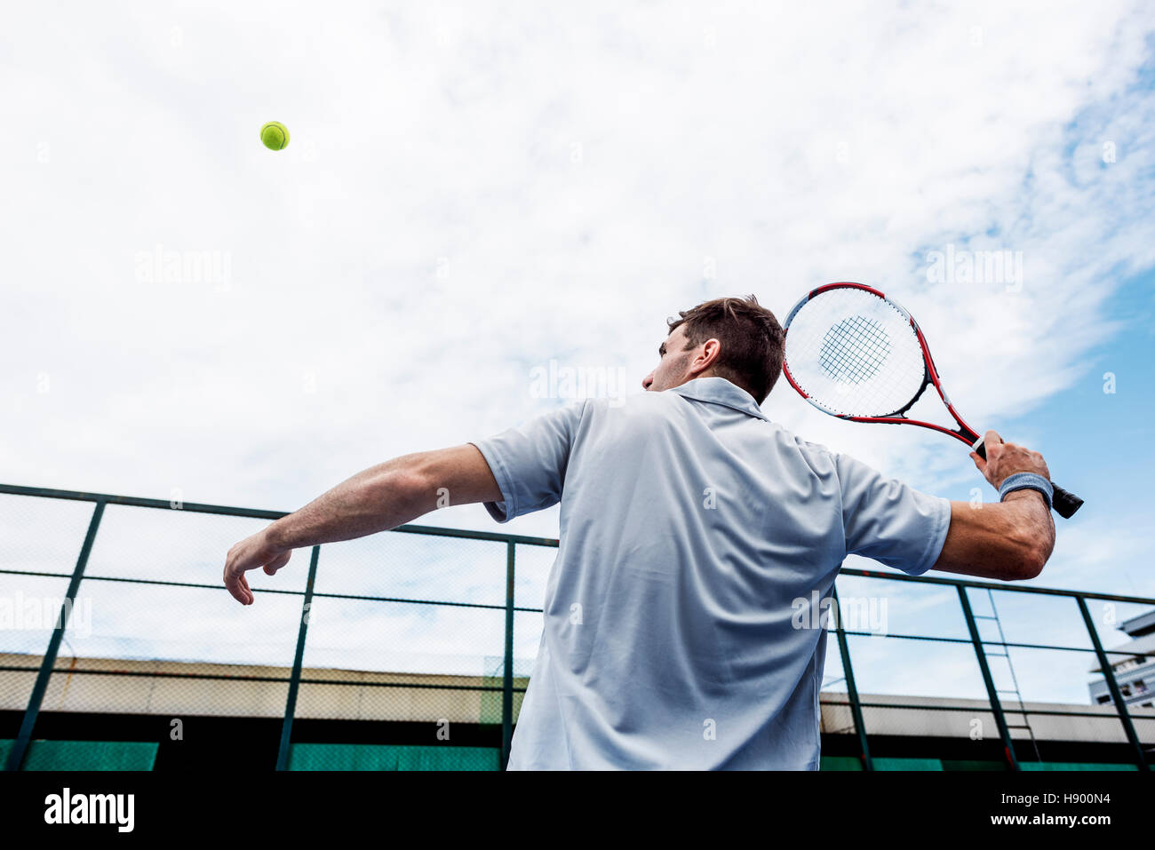 Tennis Racket Swing Sporting Hobby Playing Concept Stock Photo - Alamy