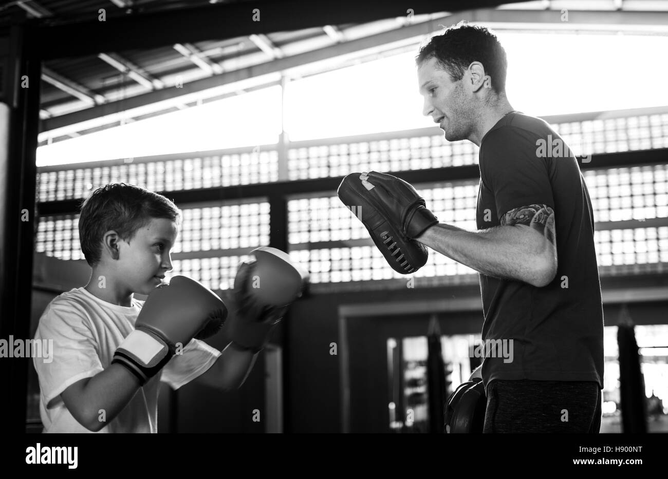 Boy Training Boxing Exercise Movement Concept Stock Photo - Alamy