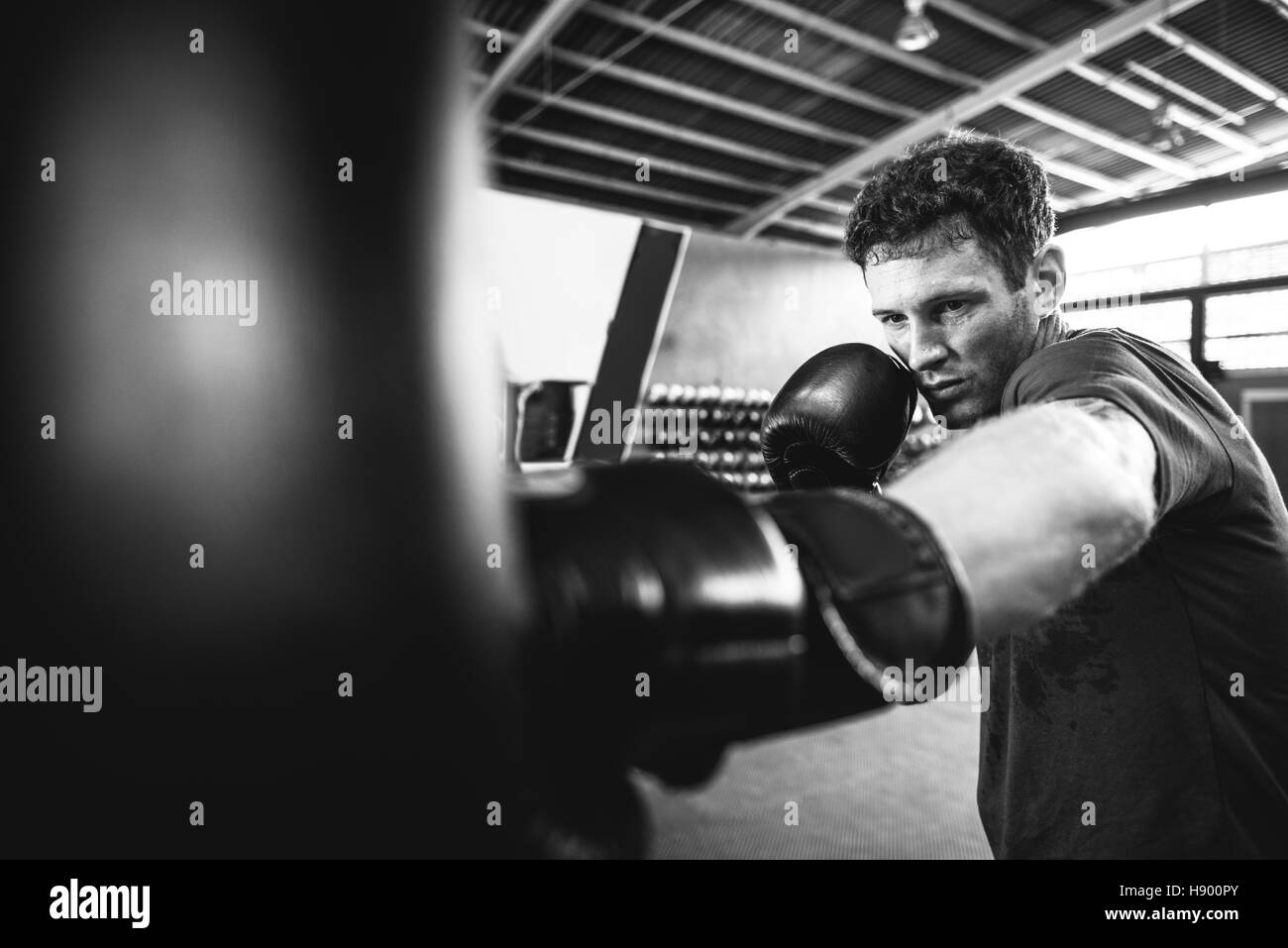 Man Exercise Athletic Boxing Concept Stock Photo - Alamy