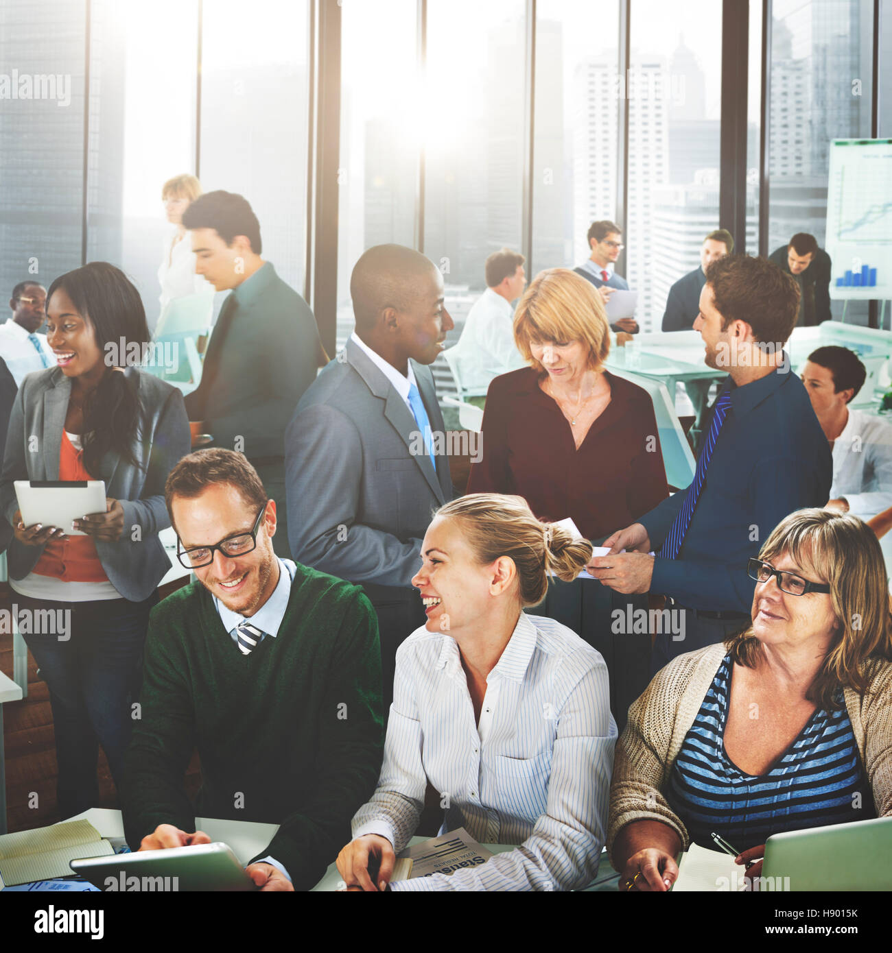 Business People Office Working Discussion Team Concept Stock Photo - Alamy