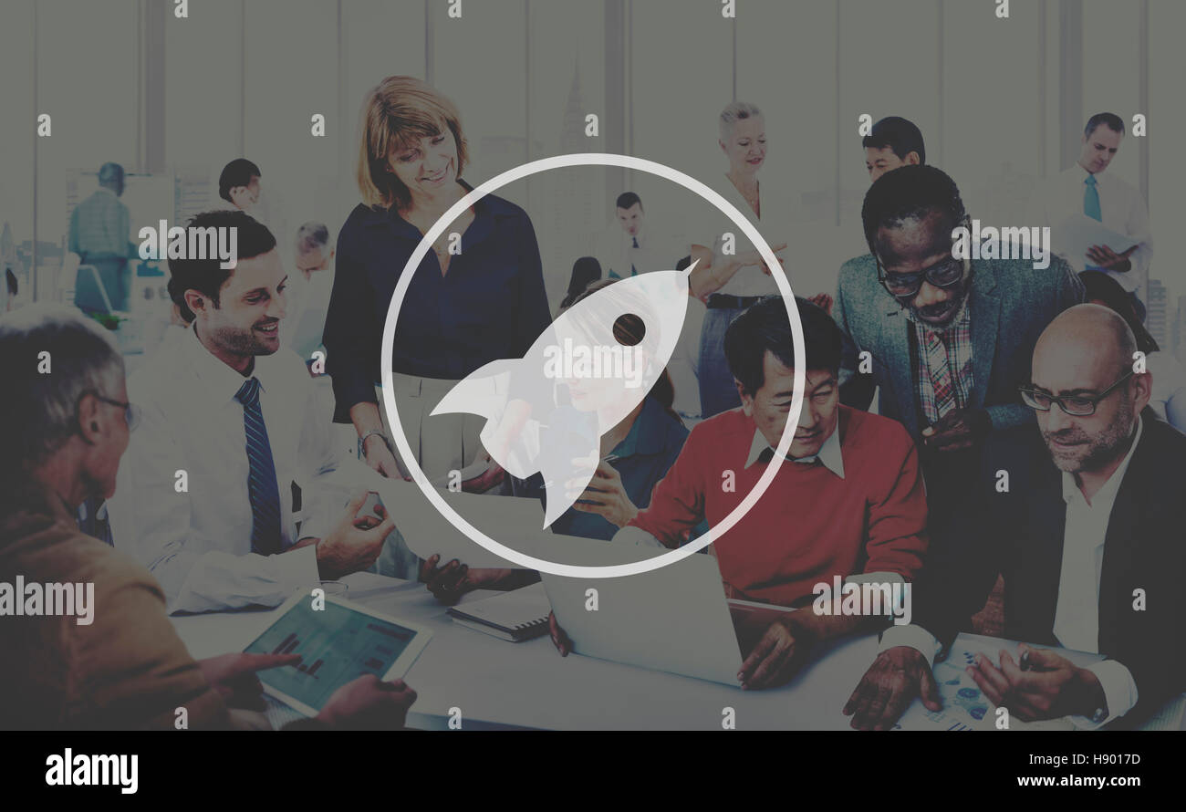 Launch Startup Innovation Improvement Rocket Concept Stock Photo - Alamy