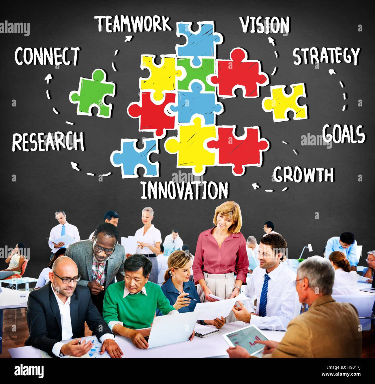 Teamwork Team Collaboration Connection Togetherness Unity Concept Stock ...