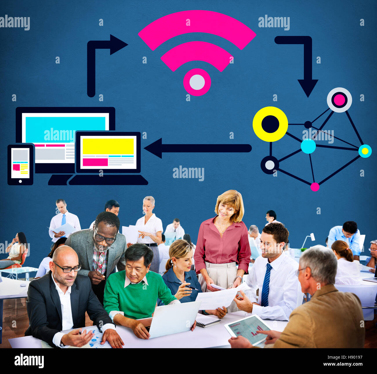 Internet DIgital Global Communicaotion Togetherness Concept Stock Photo ...