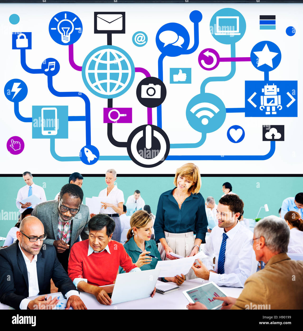 Connecting Internet Online Social Media Social Network Concept Stock ...