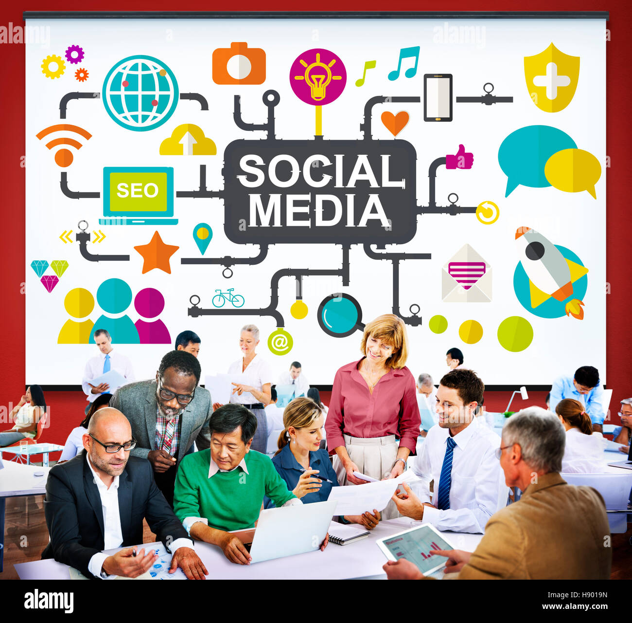 Social Media Social Networking Technology Connection Concept Stock ...