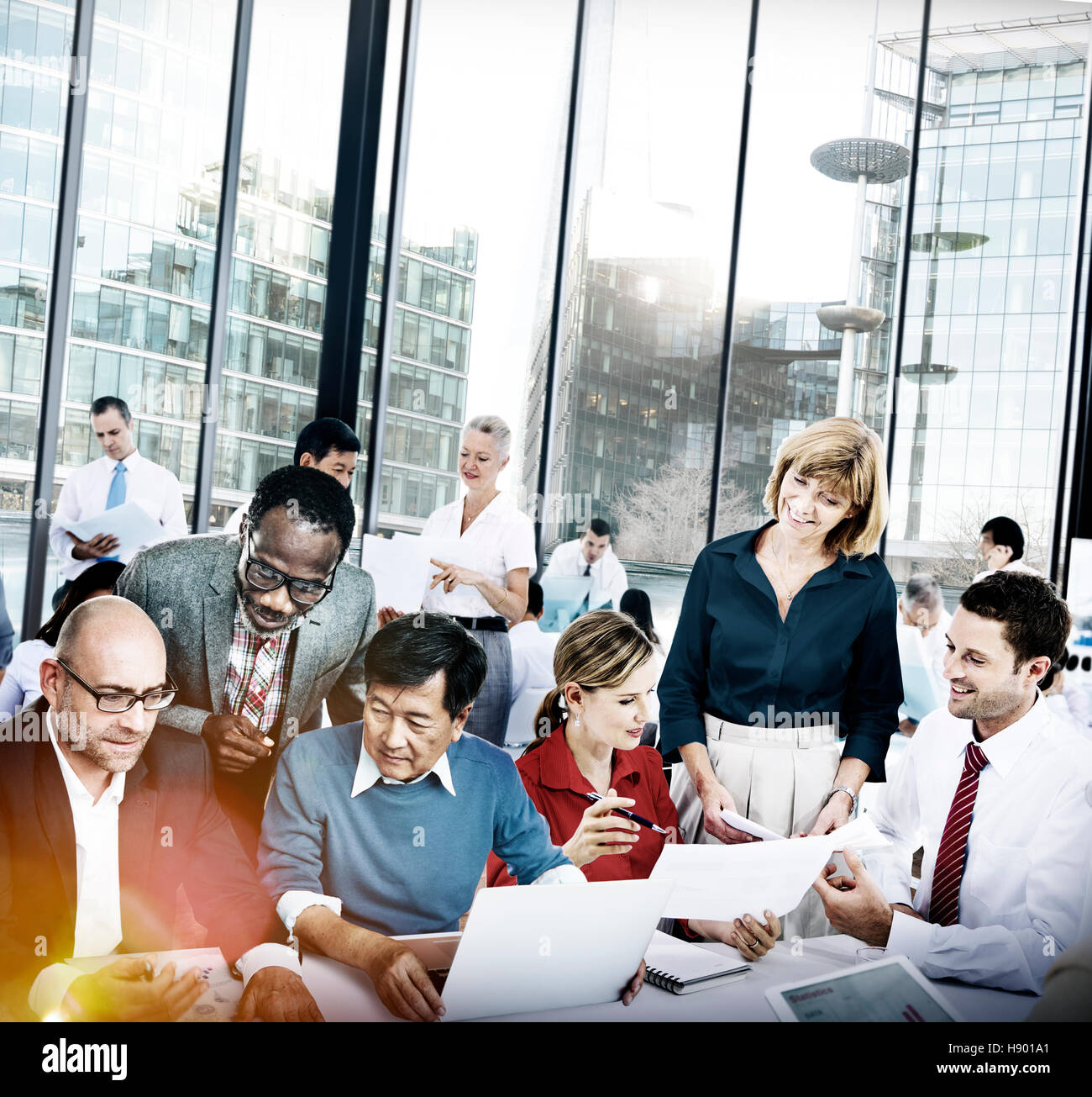 Business People Office Working Discussion Team Concept Stock Photo - Alamy