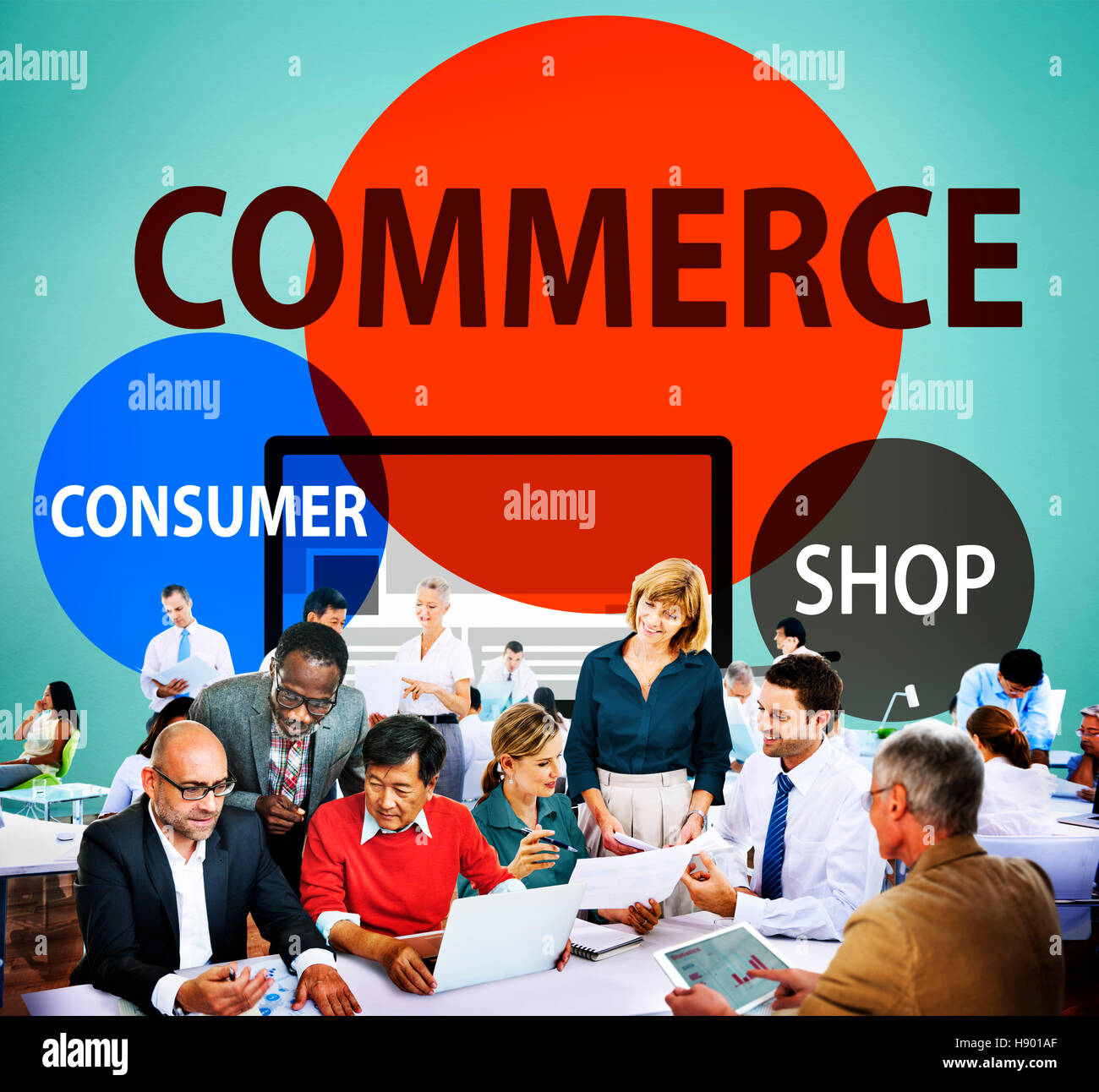 Commerce Consumer Shop Shopping Marketing Concept Stock Photo - Alamy