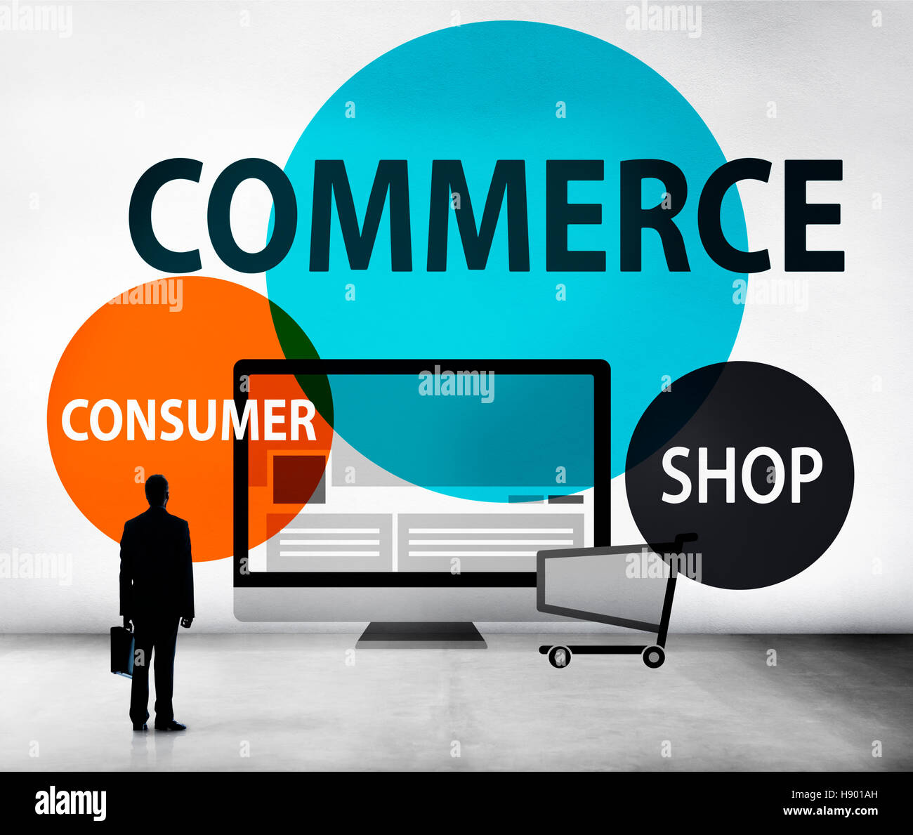 Commerce Consumer Shop Shopping Marketing Concept Stock Photo - Alamy