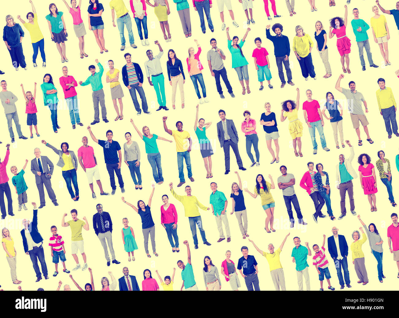 Multiethnic Casual People Togetherness Celebration Arms Raised Concept ... Multiethnic Casual People Togetherness Celebration Arms Raised Concept ...