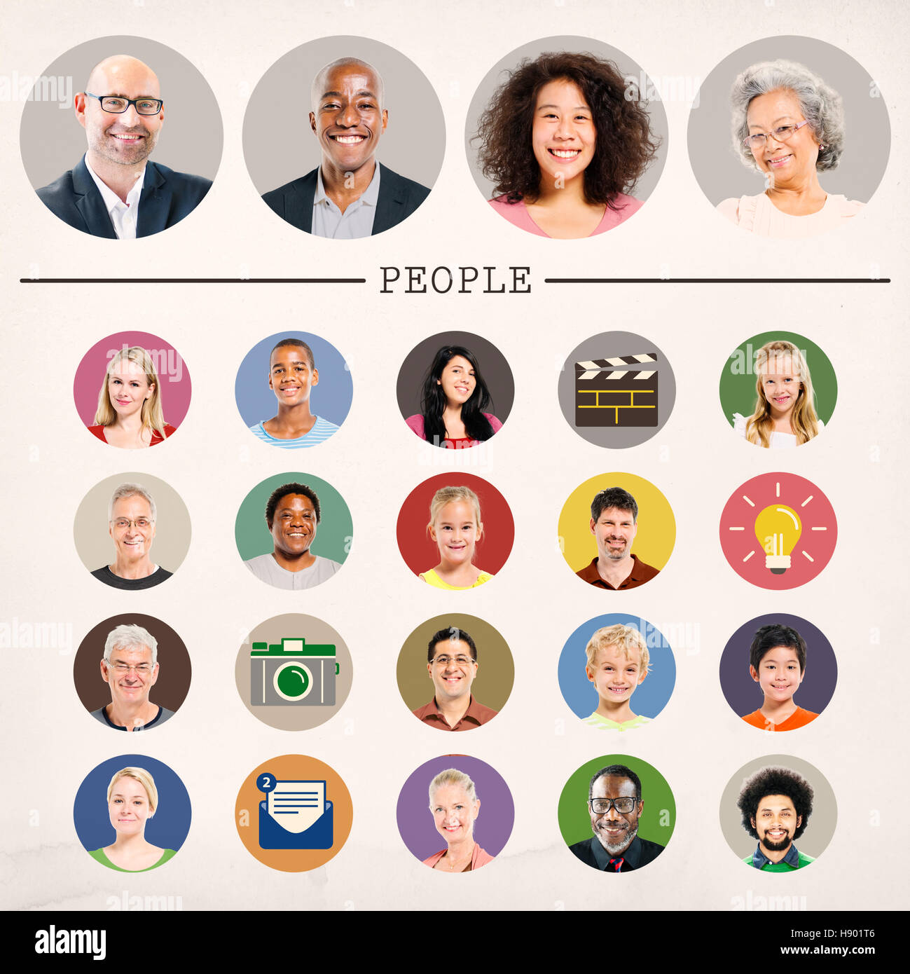 Faces People Diversity Community Portrait Concept Stock Photo - Alamy