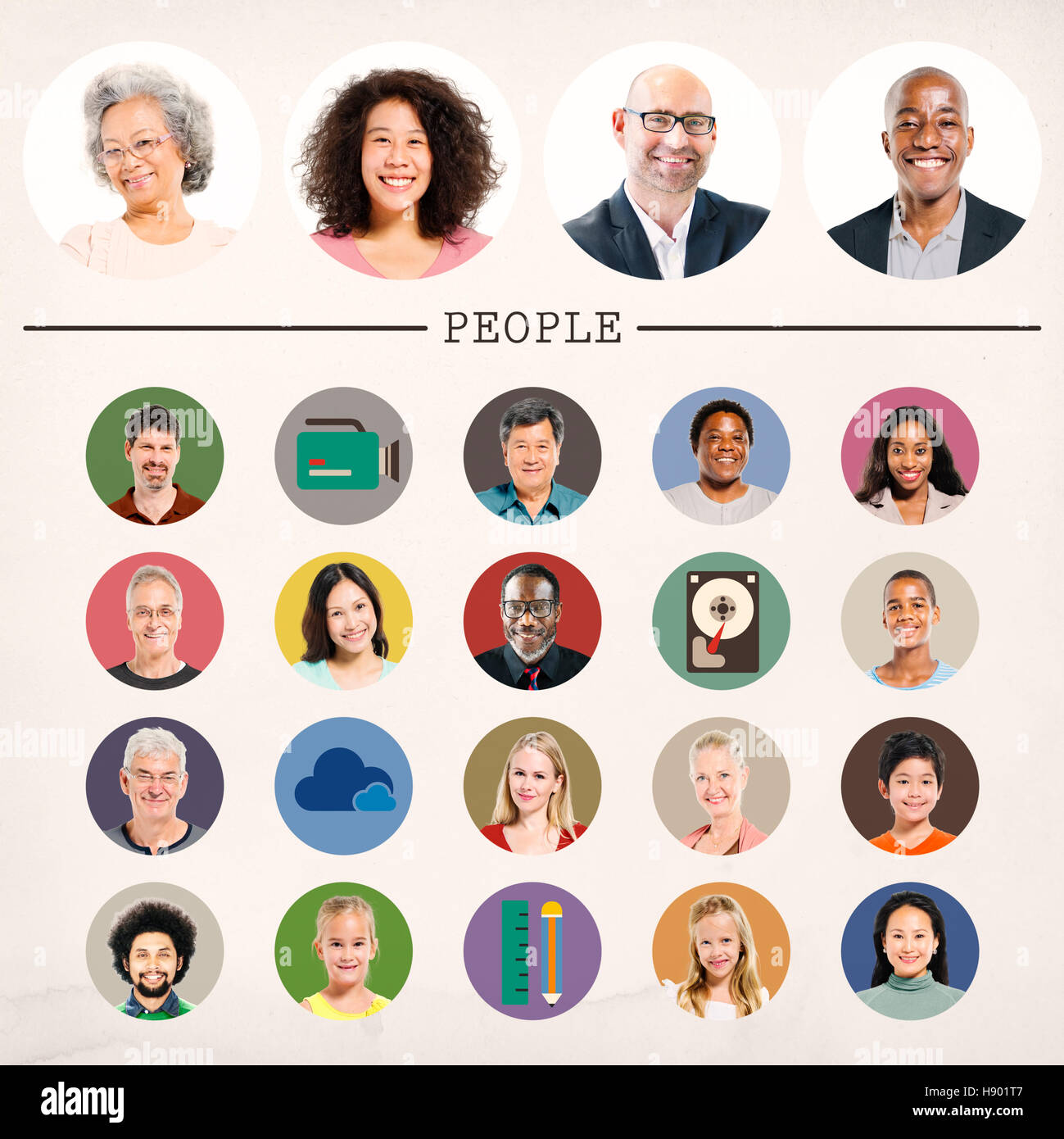 Faces People Diversity Community Portrait Concept Stock Photo - Alamy