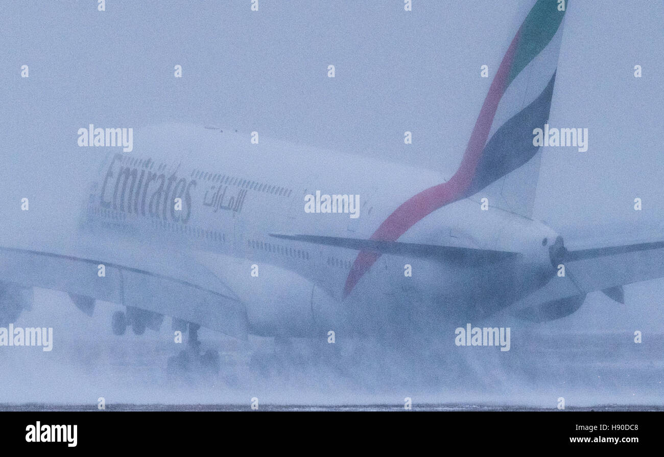 Frankfurt Airport, Germany. 10th Jan, 2017. An Airbus A-380 belonging ...
