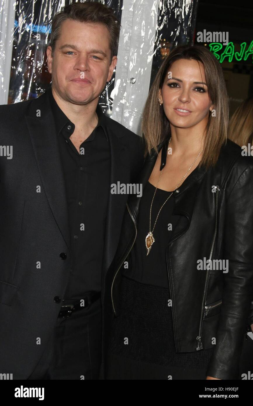 Los Angeles, CA, USA. 9th Jan, 2017. Matt Damon, Luciana Barroso at ...