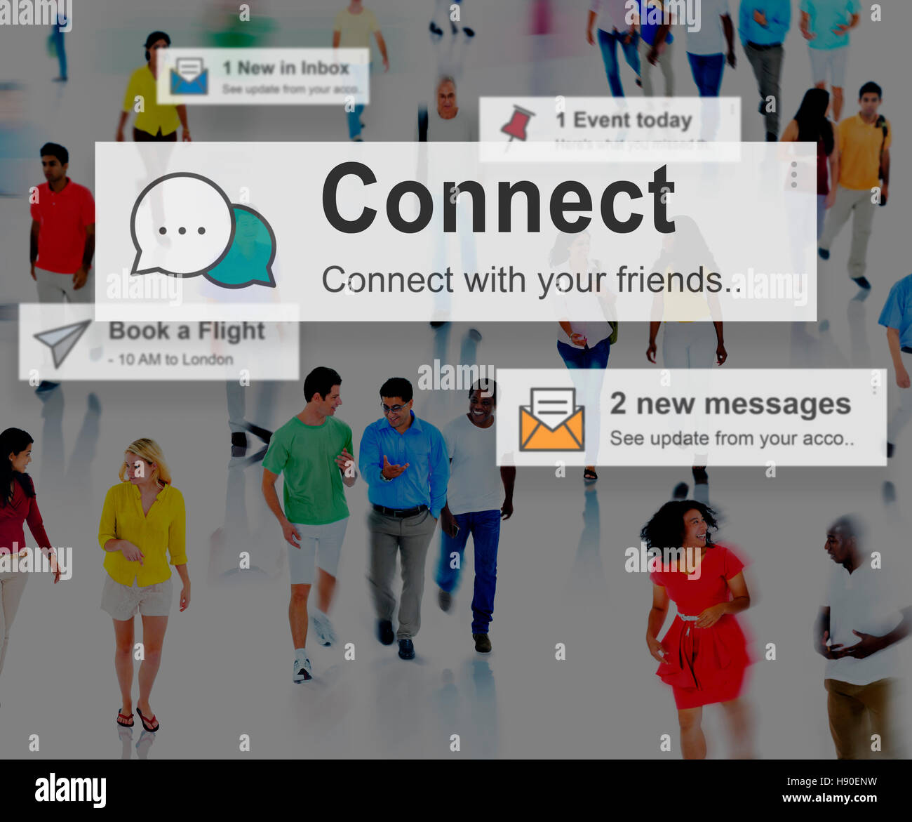 Connect Connection Social Network Media Concept Stock Photo - Alamy
