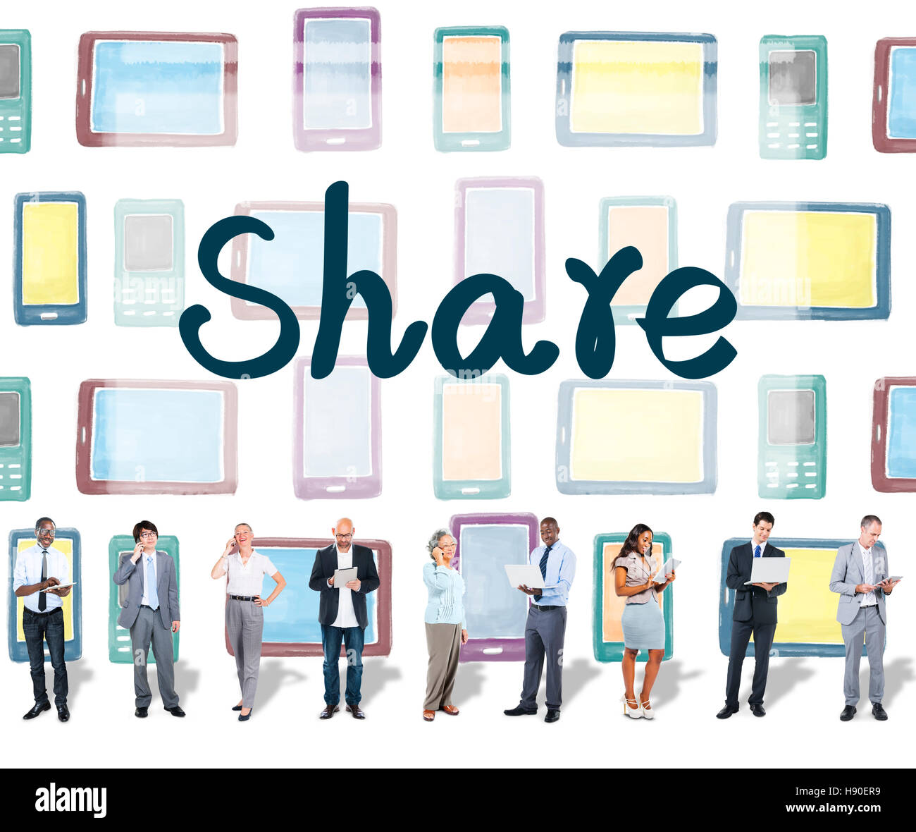 Share Sharing Connection Communication Networking Concept Stock Photo ...