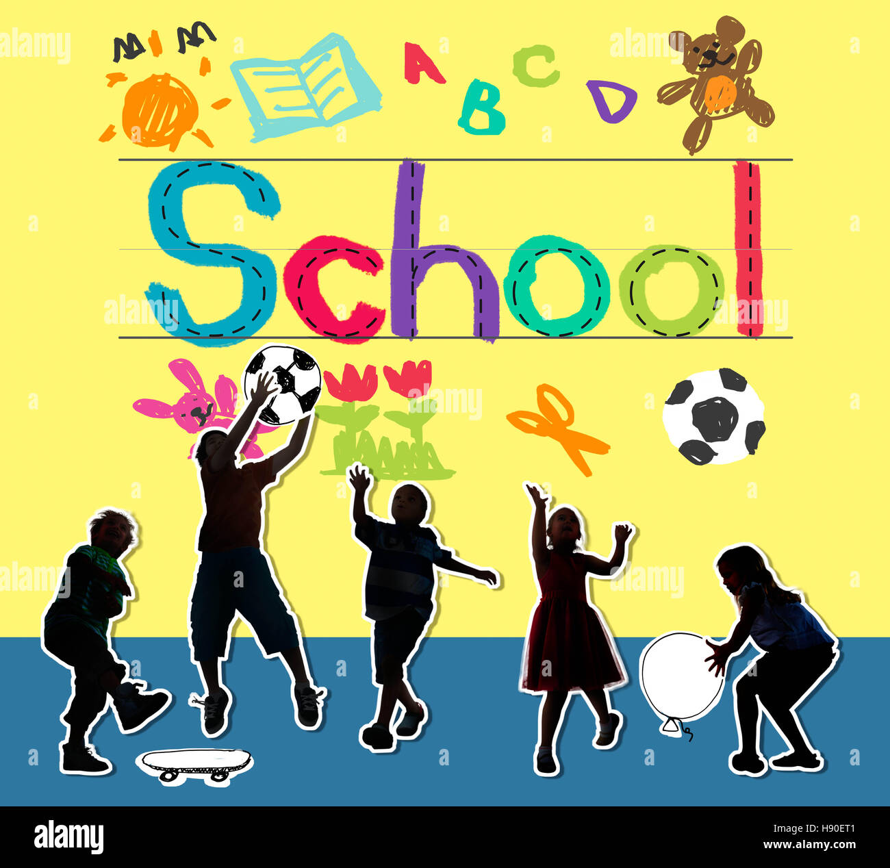 Kids Imagination Handwriting School Learning Concept Stock Photo - Alamy