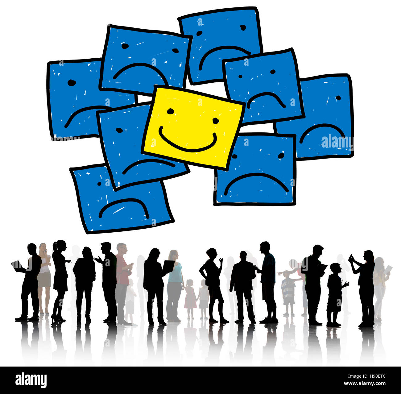 Smiley Outstanding Positive Happiness Contrast Concept Stock Photo - Alamy