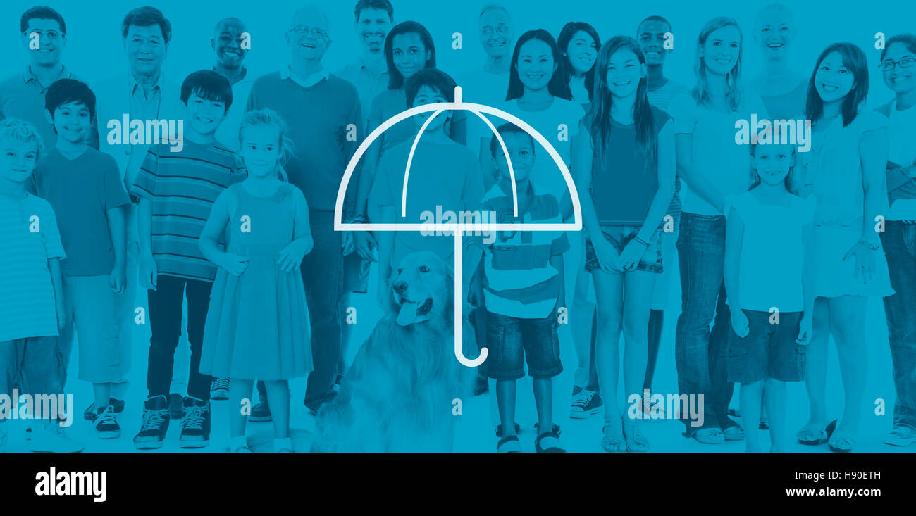 Umbrella Weather Protection Environment Shielding Concept Stock Photo ...