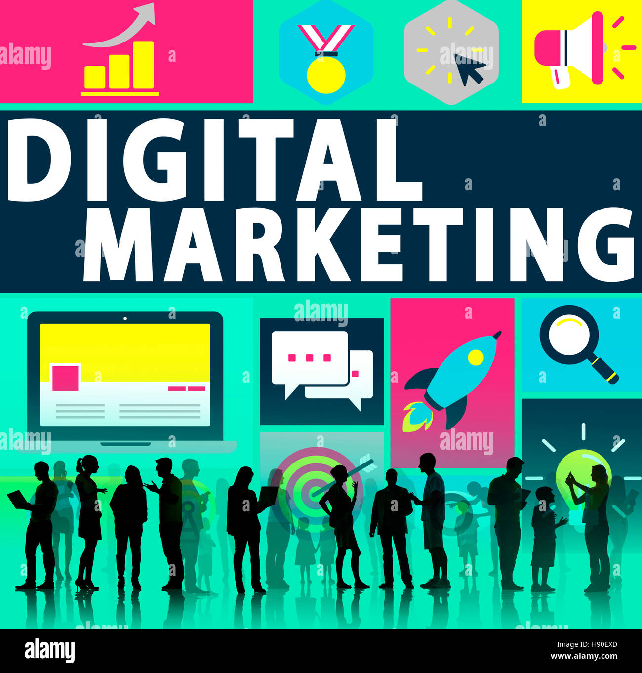 Digital Marketing Commerce Campaign Promotion Concept Stock Photo - Alamy