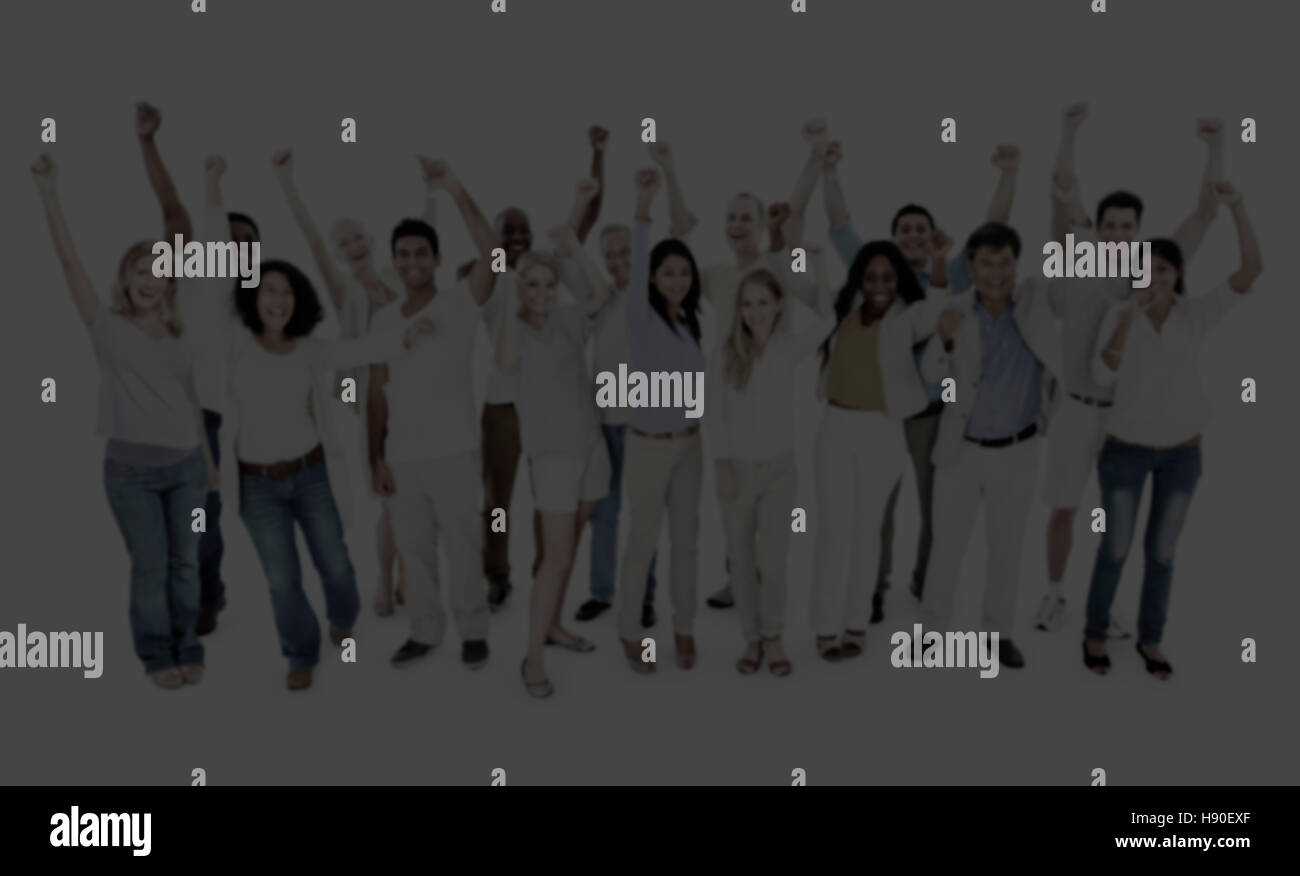 Large People Celebrating Teamwork Collaboration Concept Stock Photo - Alamy