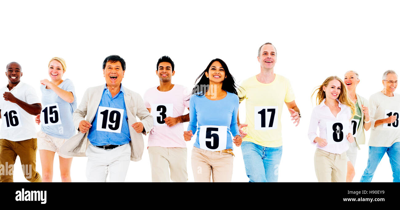 Group of People Running Competition Goal Concept Stock Photo - Alamy
