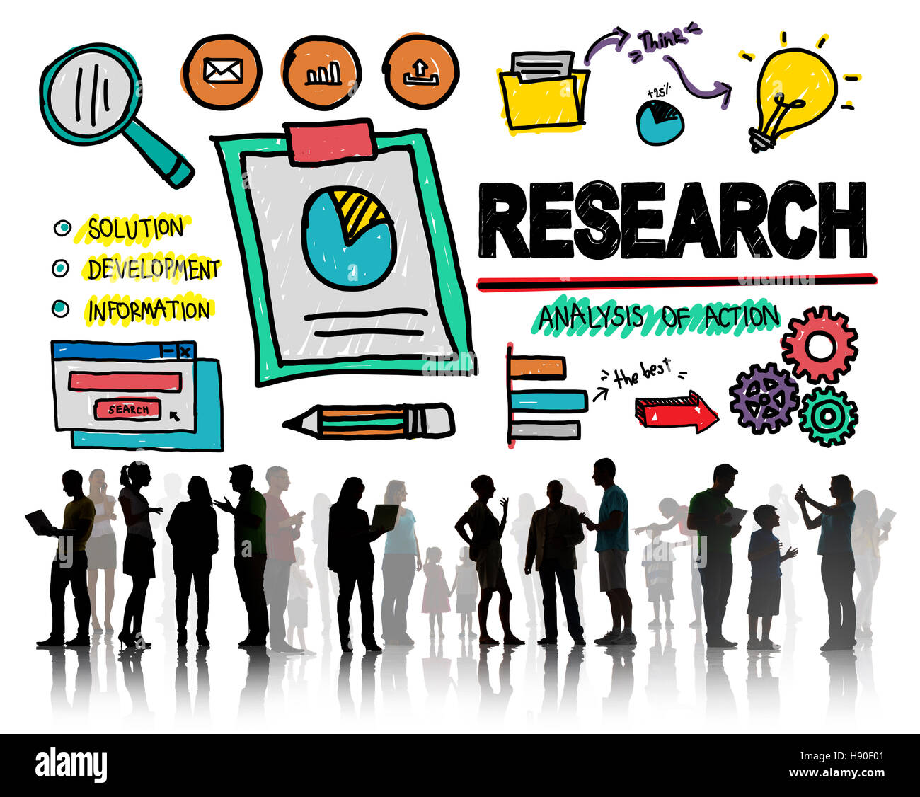 Research Exploration Facts Feedback Report Concept Stock Photo - Alamy